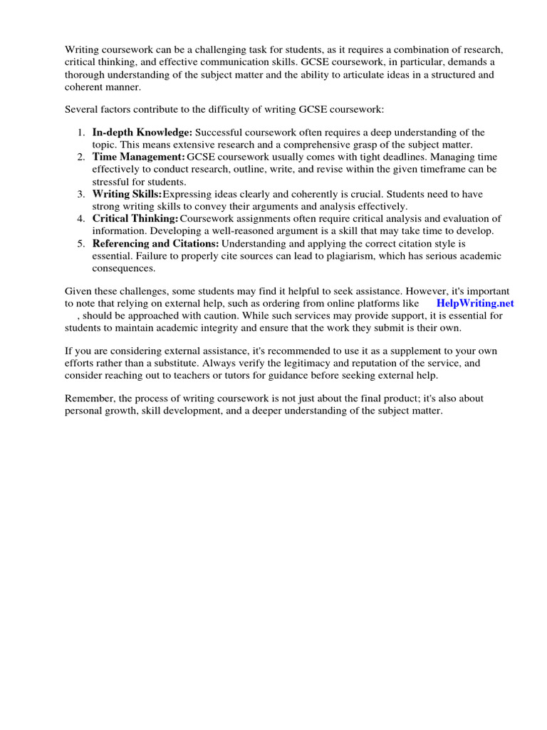 Gcse Coursework Examples | PDF | Critical Thinking | Plagiarism