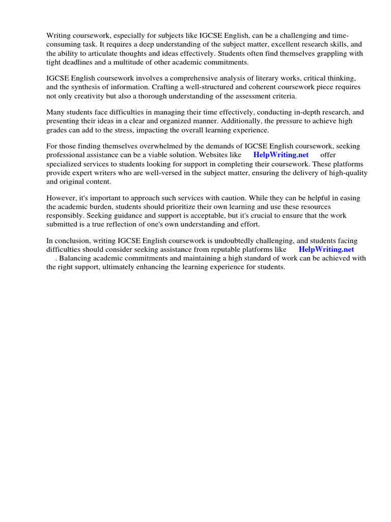 IGCSE English Coursework Writing Tips | PDF | Poetry | Essays