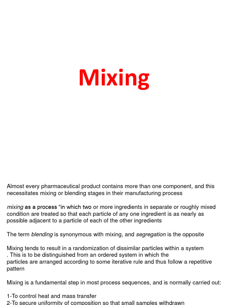 Mixing | PDF | Fluid Mechanics | Viscosity