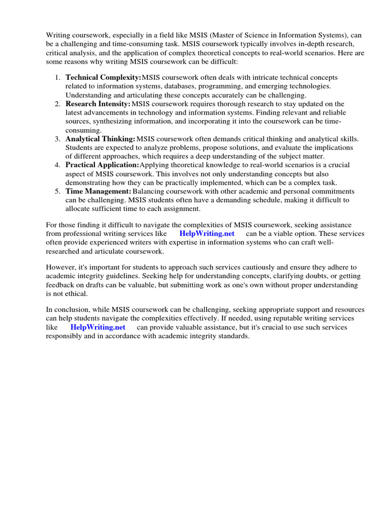 Msis Coursework | PDF | Information | Information System