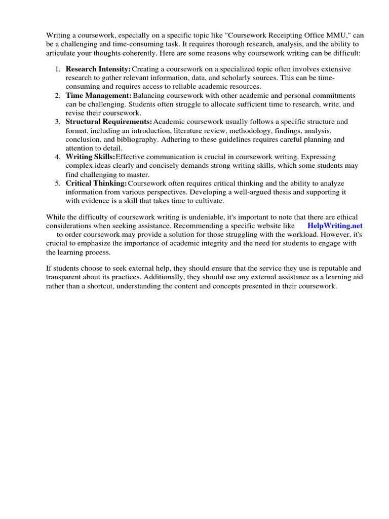 Coursework Receipting Office Mmu | PDF | Critical Thinking | Thought