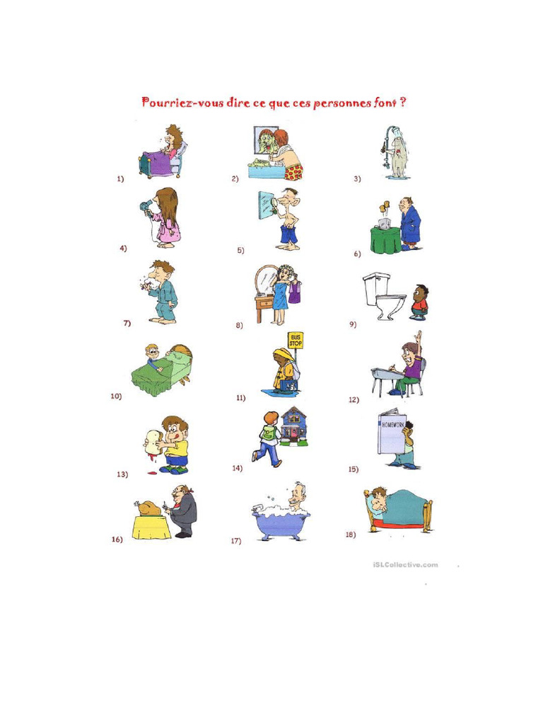 Verbes Pronominaux Et Habitudes Exercice | PDF