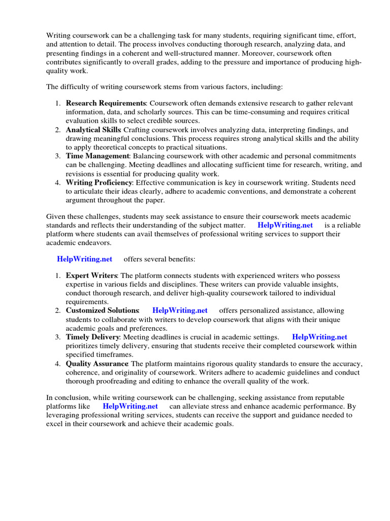 The Importance of Coursework | PDF | Thesis | Plagiarism