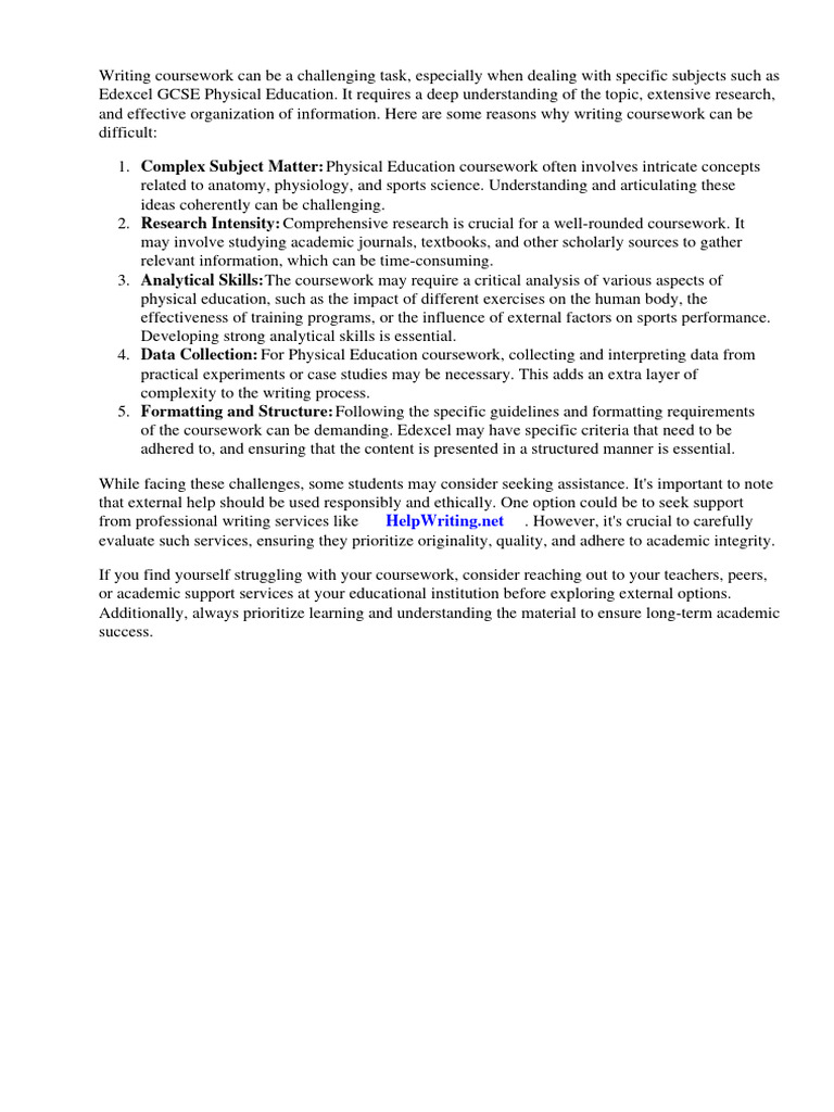 Edexcel Gcse Physical Education Coursework | PDF | Physical Fitness ...
