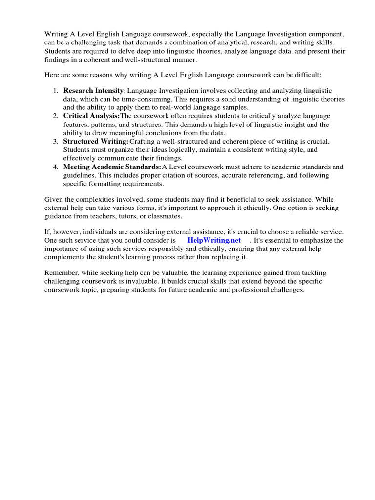 A Level English Language Coursework Language Investigation | PDF ...