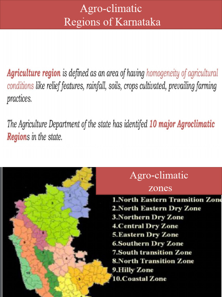 Agroclimatic Zones of Karnataka | PDF