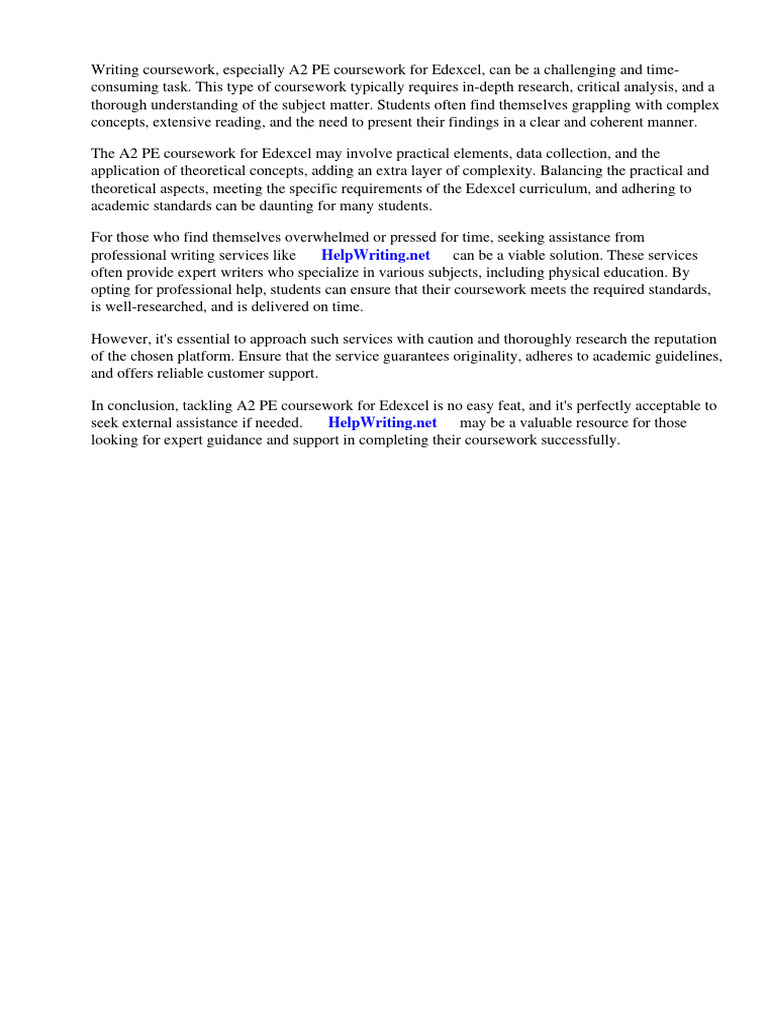 A2 Pe Coursework Edexcel | PDF | Linked In | Facebook
