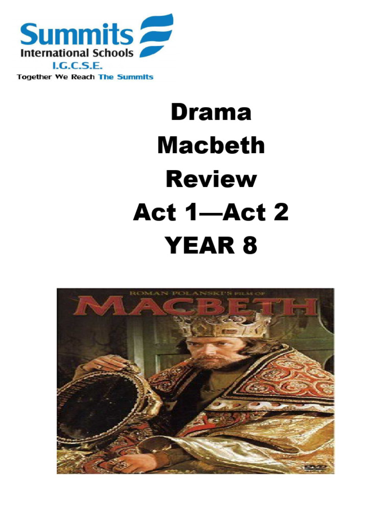 Macbeth Act 1-2 Study Guide | PDF | Macbeth