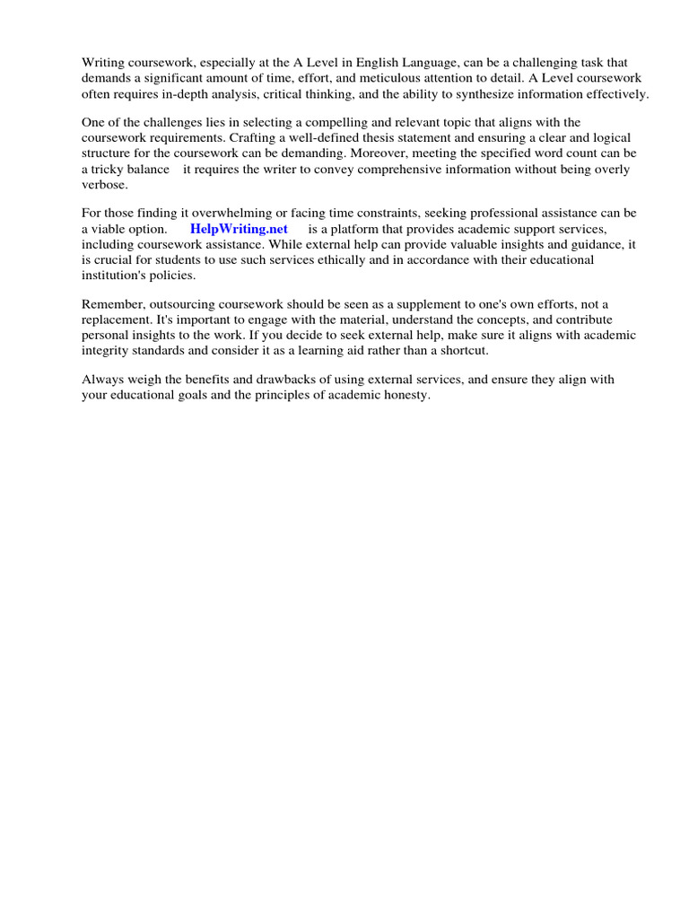 A Level English Language Coursework Word Count Pdf