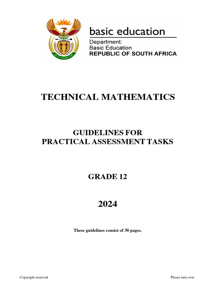 Technical Mathematics PAT GR 12 2024 Eng | Download Free PDF | Triangle ...
