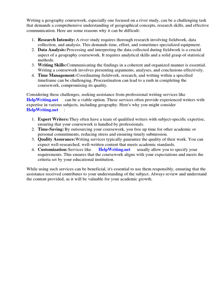 Geography Coursework River Study | PDF | River | Field Research