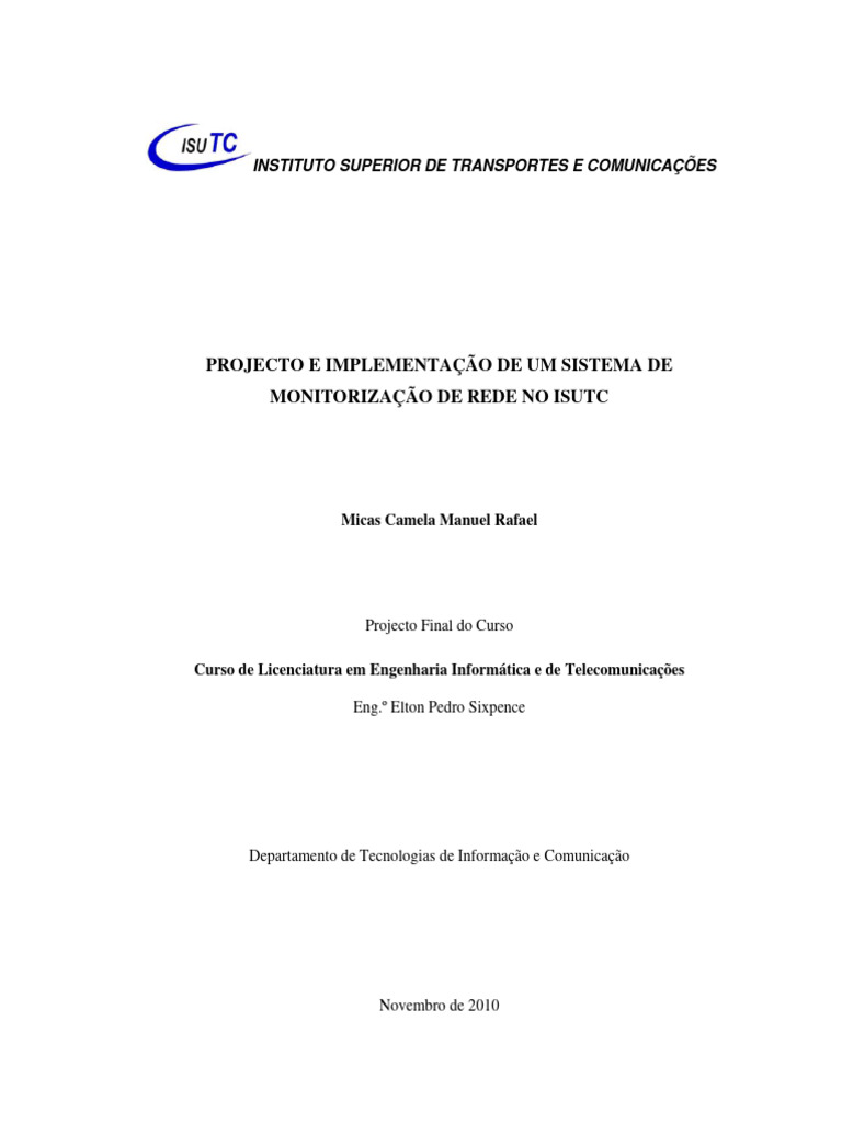 Micas Rafael - PFC | PDF | Rede de computadores | Suíte de protocolo de internet
