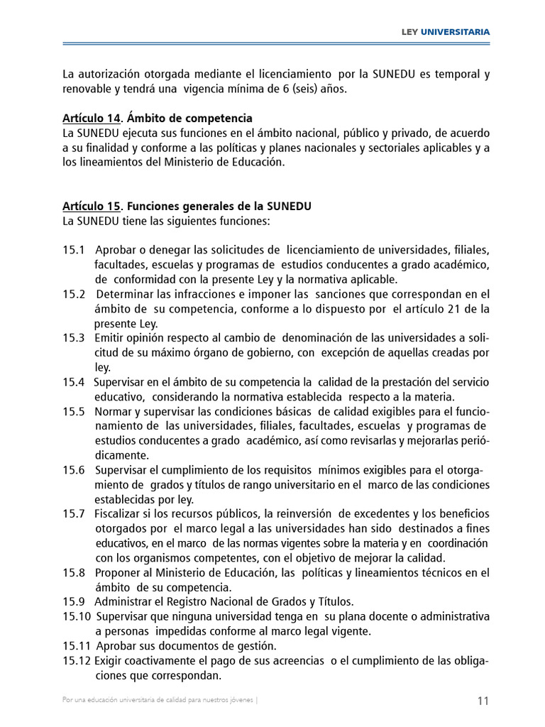 Ley Universitaria 04 02 2022-11 | PDF | Titulo academico | Universidad Ley Universitaria 04 02 2022-11 | PDF | Titulo academico | Universidad