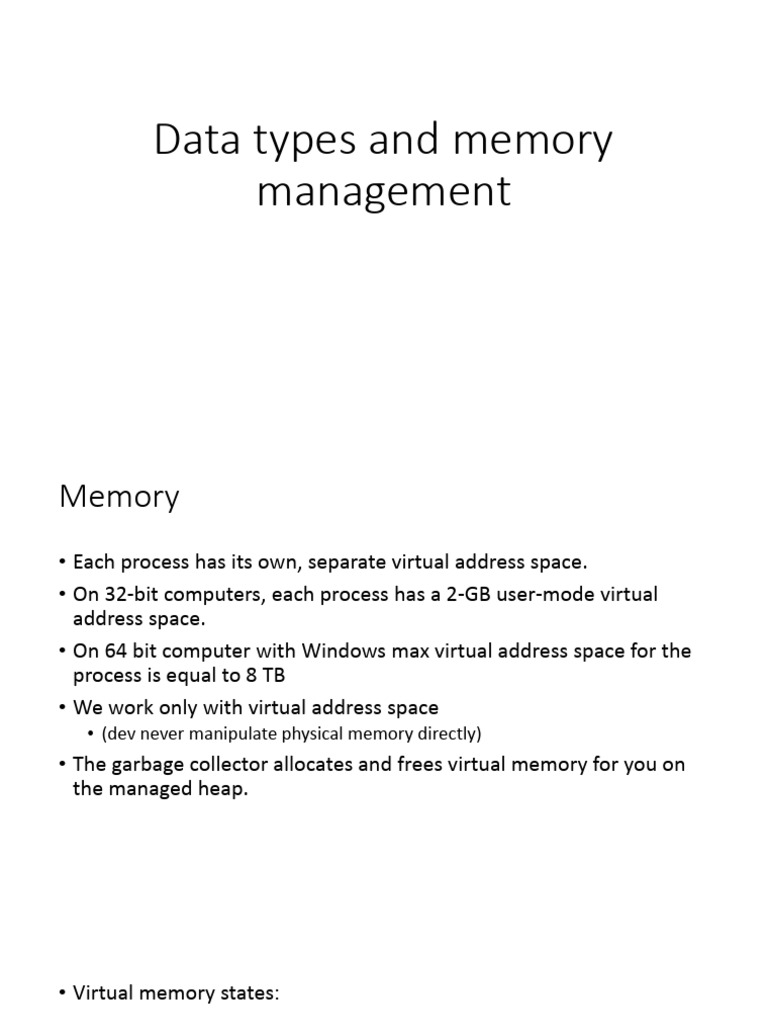 C# Memory | PDF | Integer (Computer Science) | Data Type