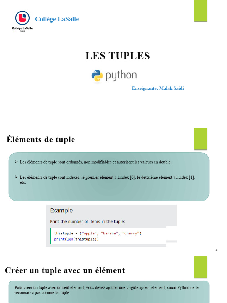 Les Tuples | PDF | Structure de contrôle | Génie logiciel