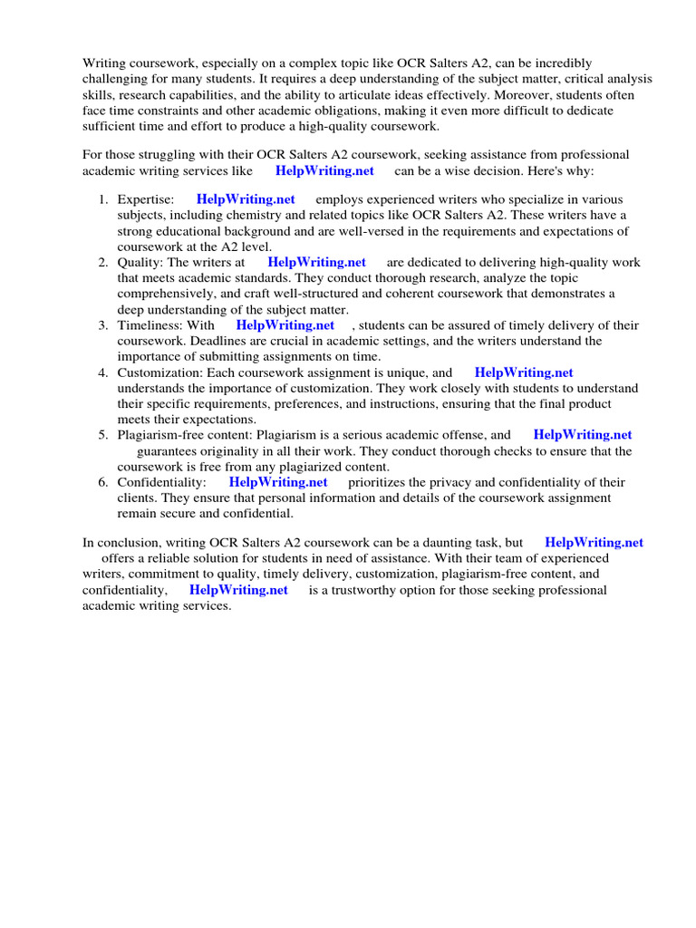 Ocr Salters A2 Coursework | PDF | Chemical Bond | Ion