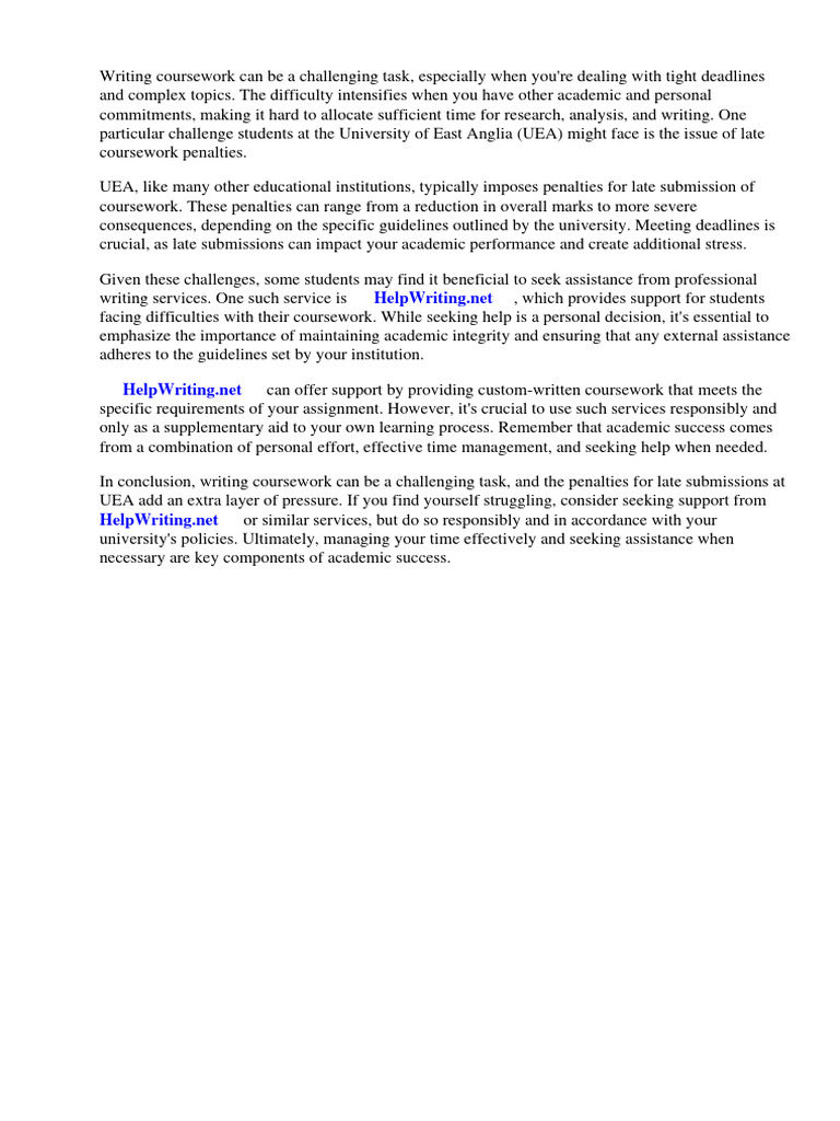 Uea Late Coursework Penalties | PDF | Taxes