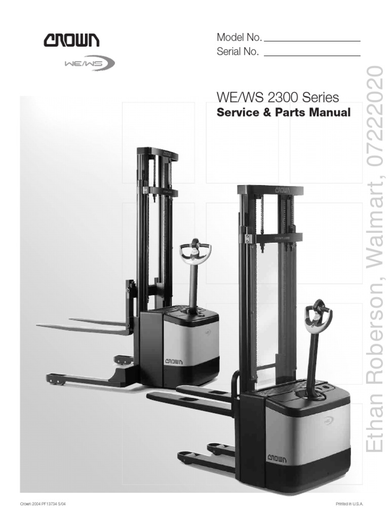 Crown Pallet Jack WE - WS2300 | PDF | Battery Charger | Capacitor
