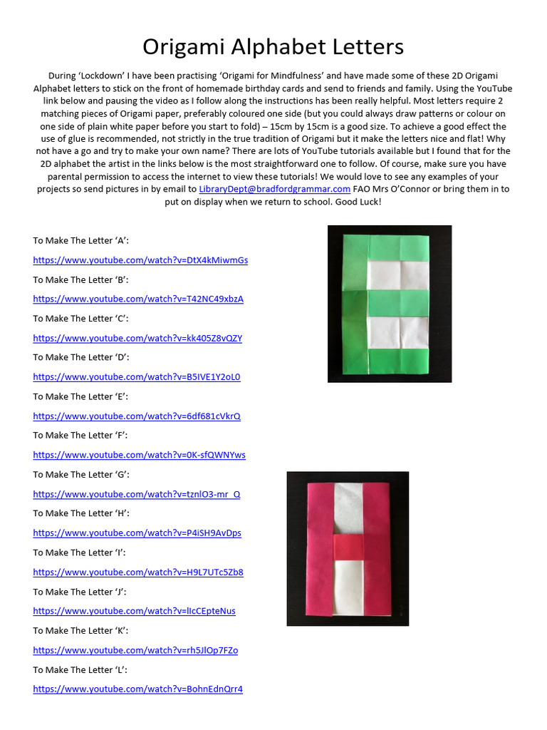 Origami Alphabet Letters 1 | Download Free PDF | Origami