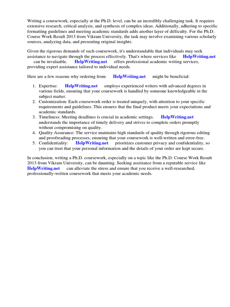 PHD Course Work Result 2013 Vikram University | PDF | Doctor Of ...