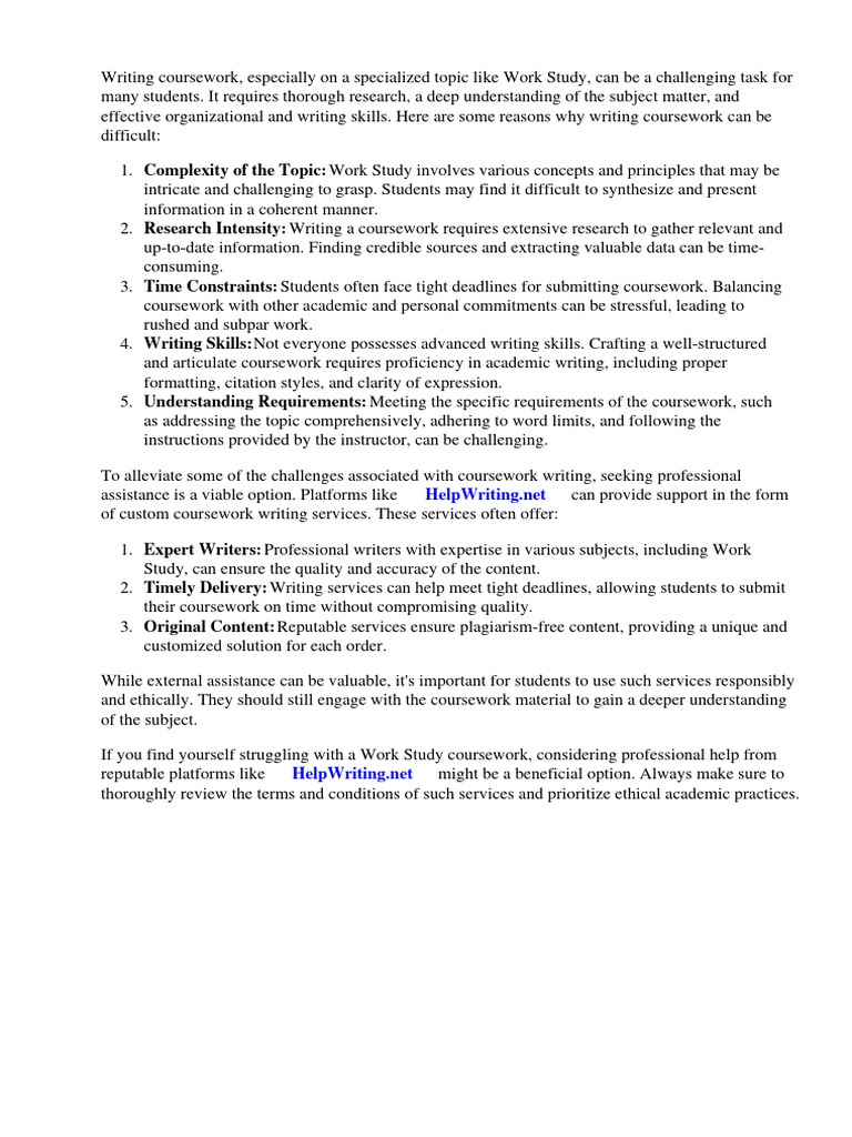 Course in Work Study | PDF | Teachers | Http Cookie