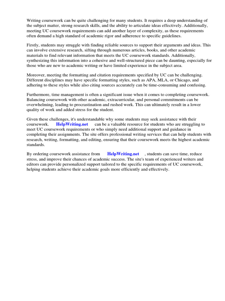 Uc Coursework Requirements | PDF | University And College Admission | Sat