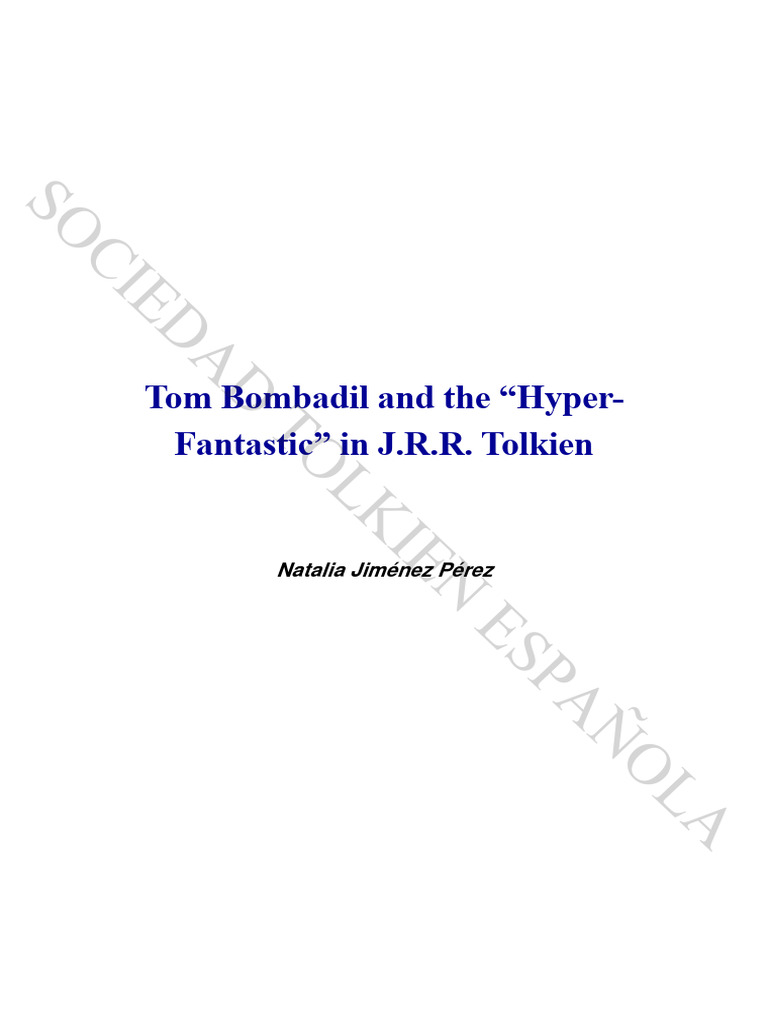 Premios Aelfwine 2023 ACADEMICO. 1er Premio - Tom Bombadil and The ...