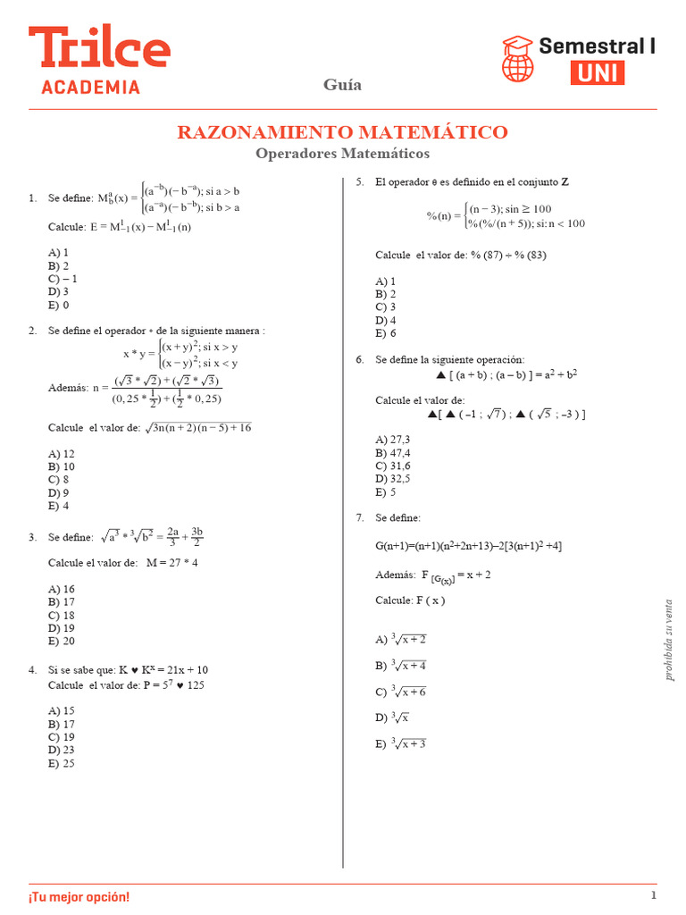 G-Rm-11-Sem21-Operadores Matemáticos | PDF