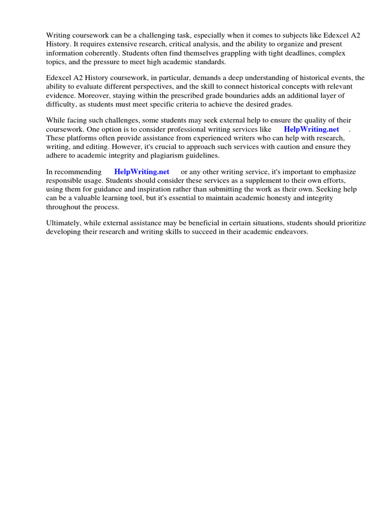 Edexcel A2 History Coursework Grade Boundaries | PDF | Gce Advanced ...