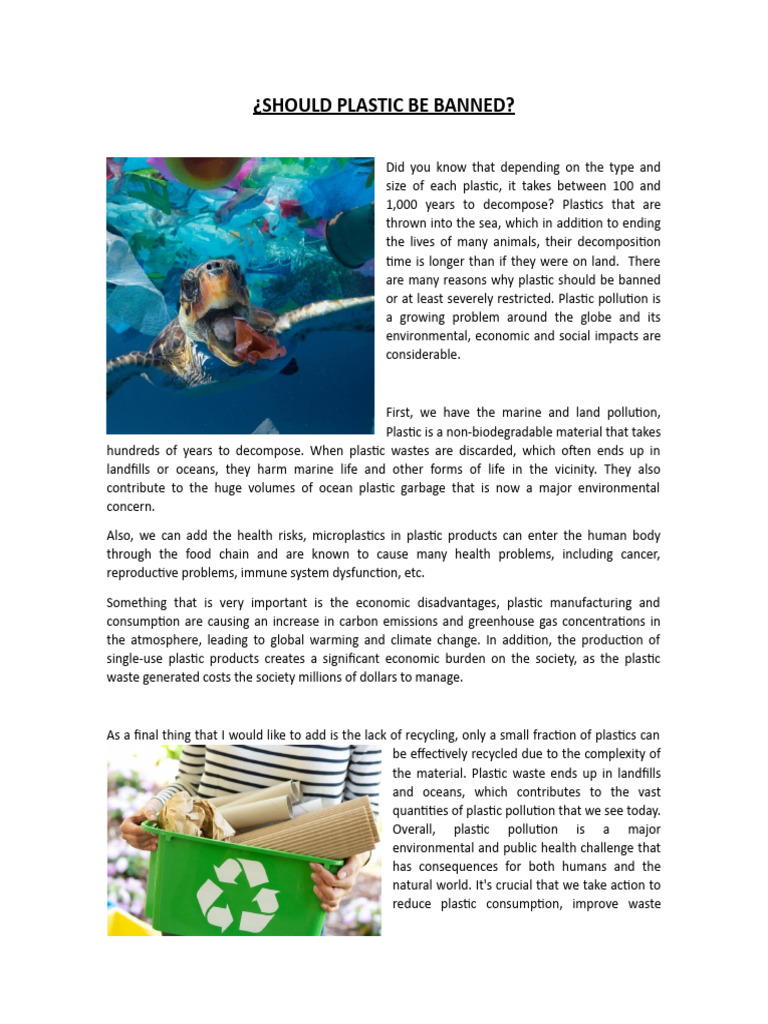 Should Plastic Be Banned | PDF | Plastic | Waste