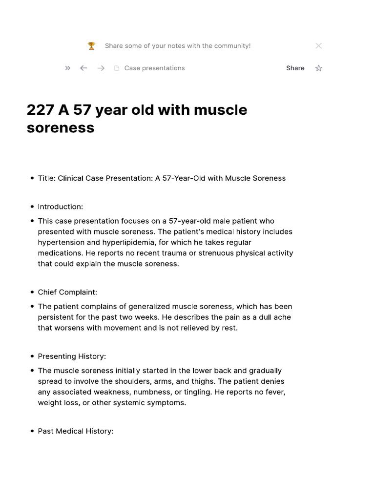 227 A 57 Year Old With Muscle Soreness | PDF