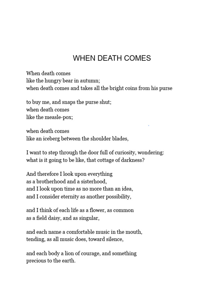 When Death Comes | PDF