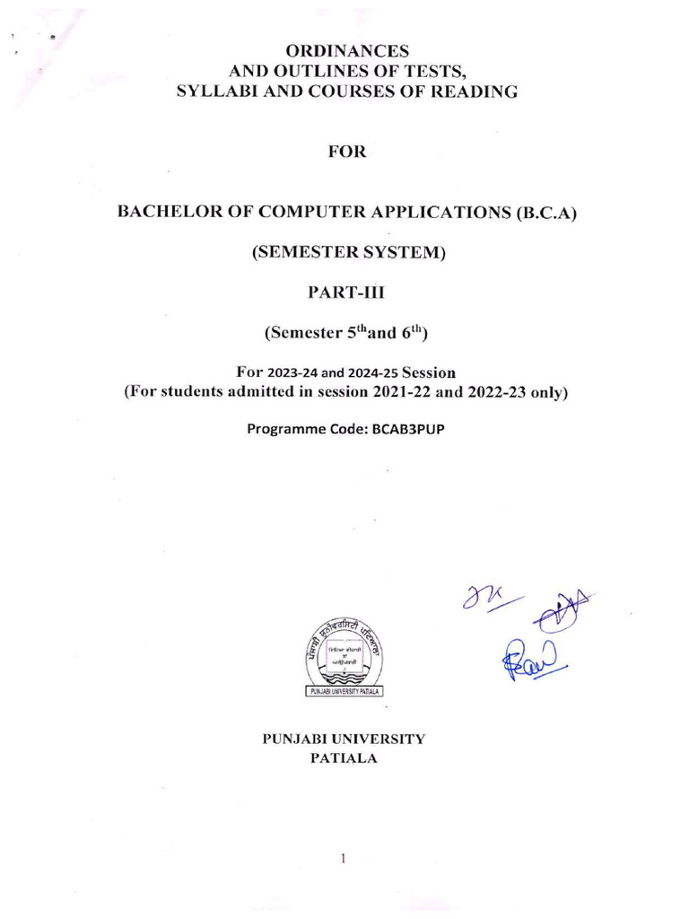 Bachelor of Computer Applications (Bca) Part - III (Sem. 5th and 6th) | PDF