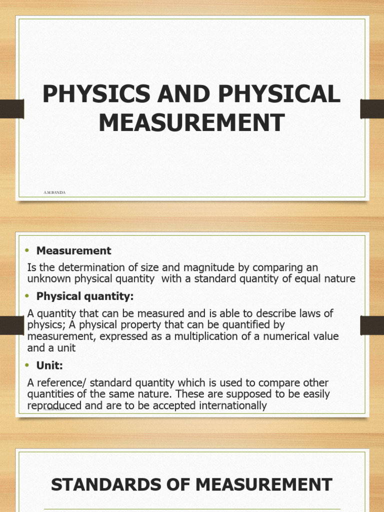 Lecture 2 Physics and Physical Measurement | PDF | Observational Error ...