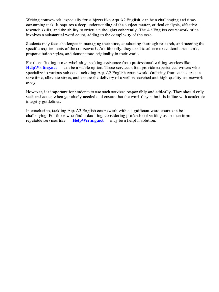 Aqa A2 English Coursework Word Count | PDF | Career & Growth | Social ...