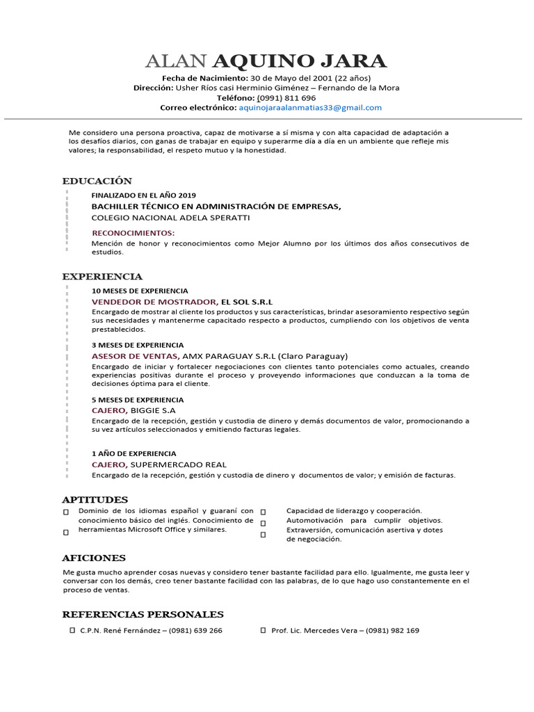 CV Alan | PDF | Business