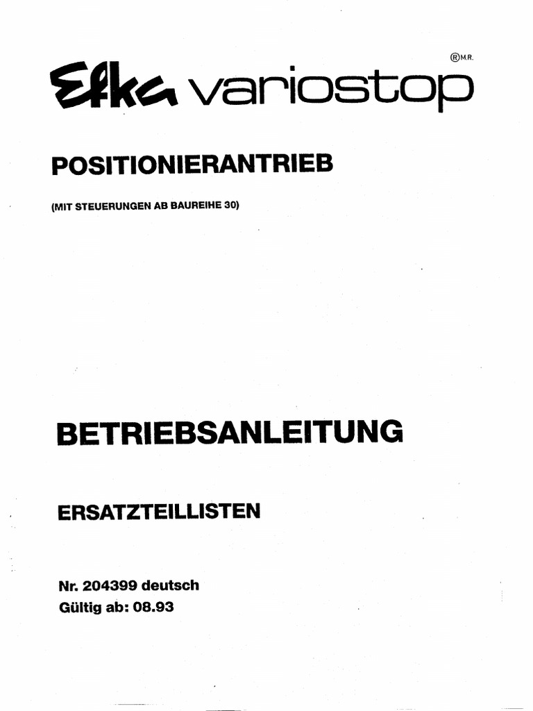 Efka Variostop Varrogep | PDF