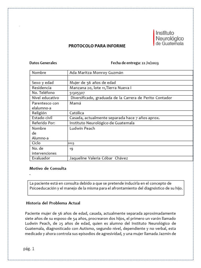 Protocolo para Informe.a.m 2023 | PDF
