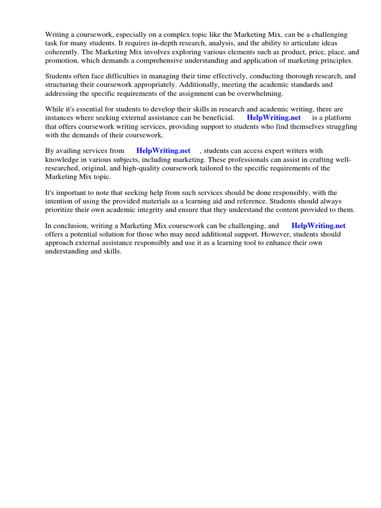 Marketing Mix Coursework | PDF | Marketing | Pricing