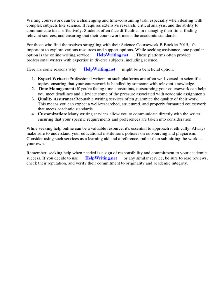 Science Coursework B Booklet 2015 | PDF | Science | Data Science