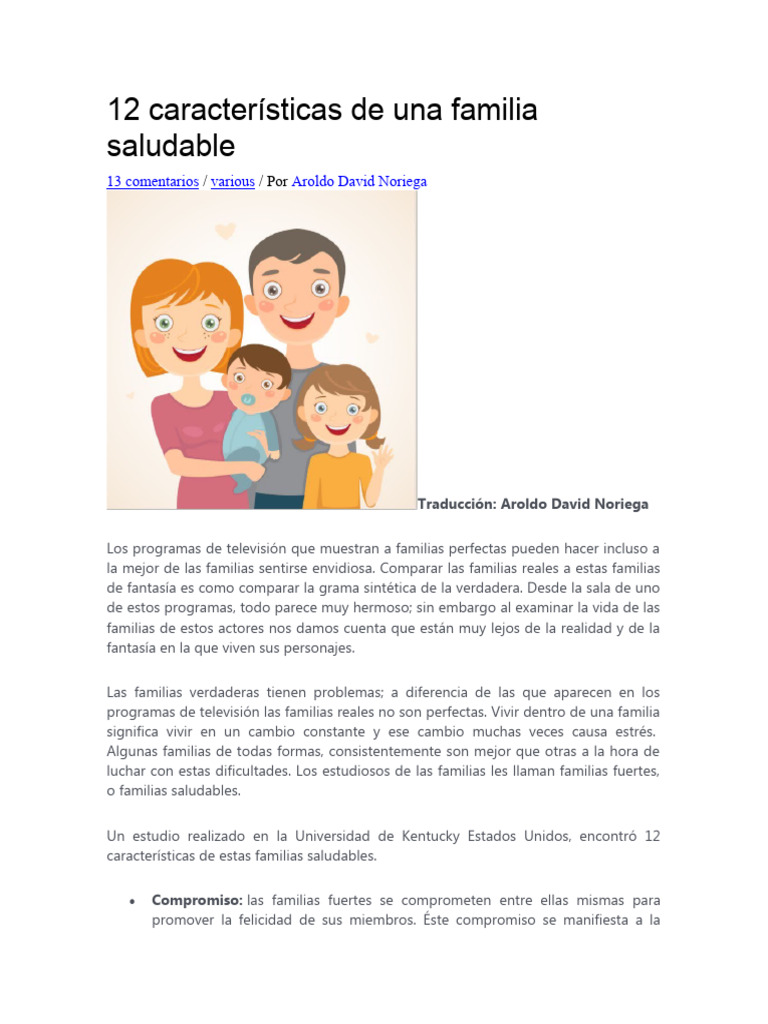 12 Características de Una Familia Saludable | PDF | Familia