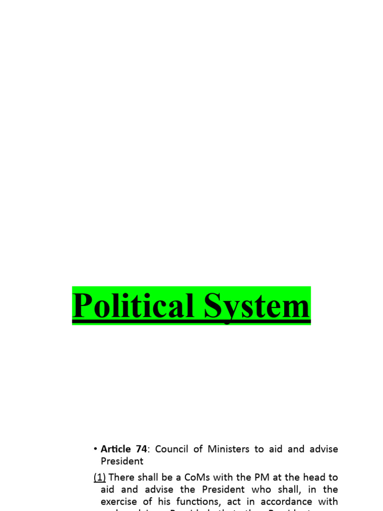 Overview of India's Political System | PDF | Federation | Separation Of ...