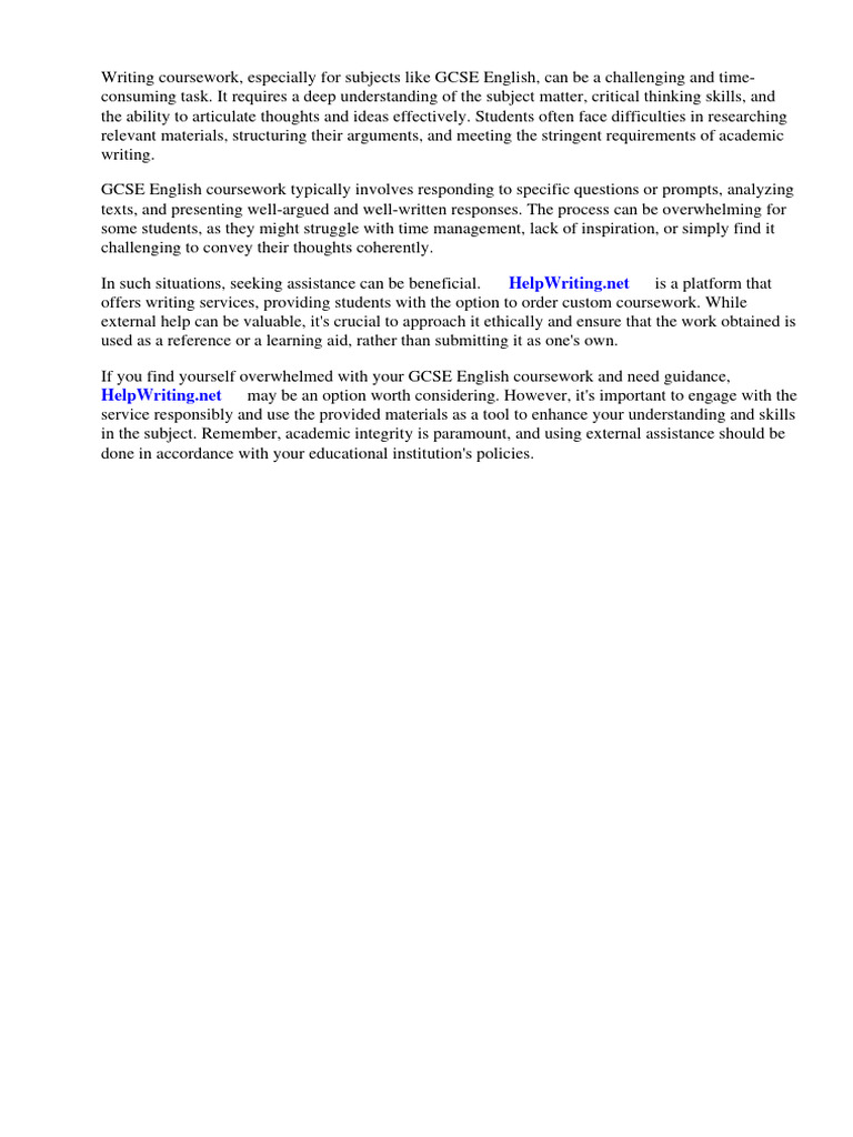 Gcse English Coursework Questions Pdf Linked In Facebook
