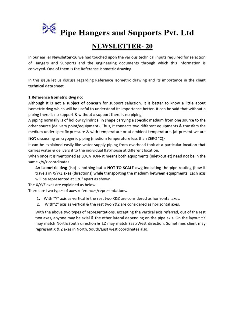 Pipe Hangers and Supports PVT LTD NEWSLETTER-20 | PDF | Cartesian ...