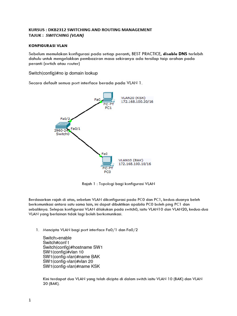 VLAN Configuration | PDF