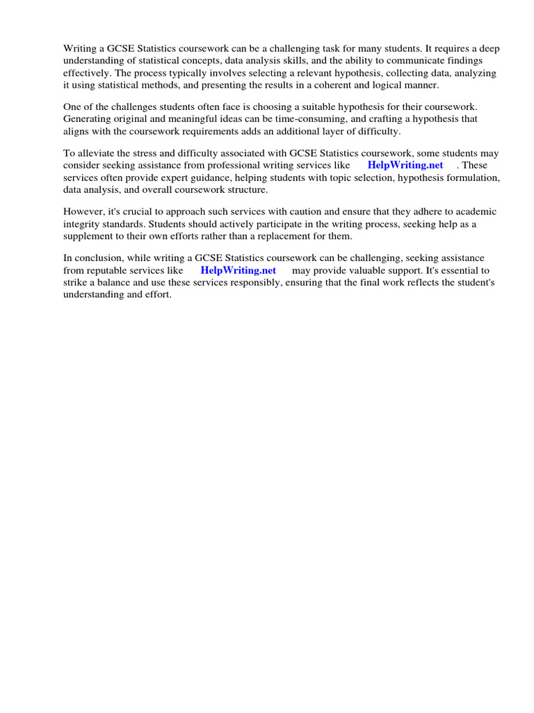 Gcse Statistics Coursework Hypothesis Ideas | Download Free PDF | Statistics | Sampling (Statistics)
