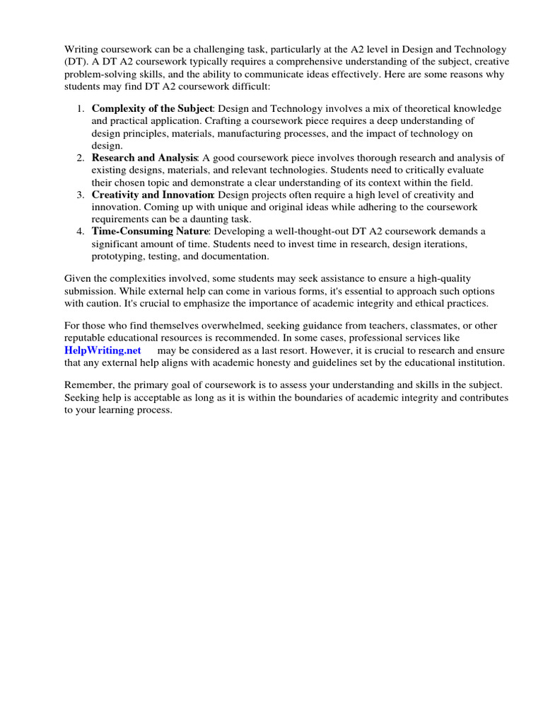 DT A2 Coursework | PDF