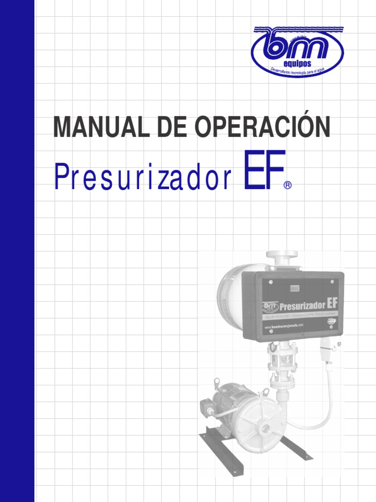 Manual De Operación Presurizador Ef Pdf Conector Eléctrico Tanques