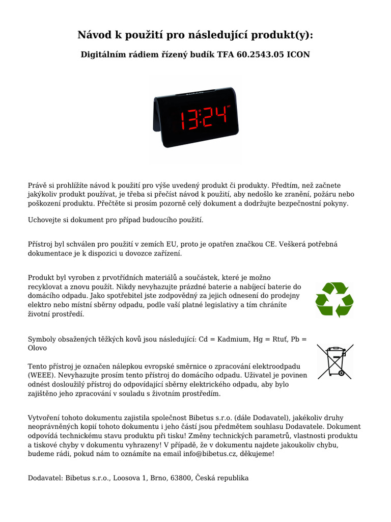 TFA 60.2543.05 ICON - Návod | PDF