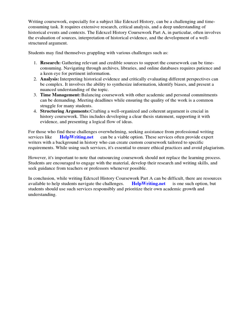 Edexcel History Coursework Part A | PDF | Critical Thinking